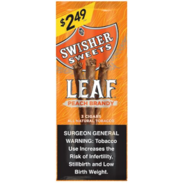 SWISHER LEAF $2.49 PEACH BR 10/3