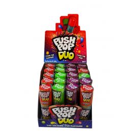 PUSH POP DUO FRUIT CANDY 20CT
