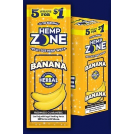 HEMP ZONE WRAPS BANANA 15/5PK - CIGARETTES PAPERS - CATEGORIES